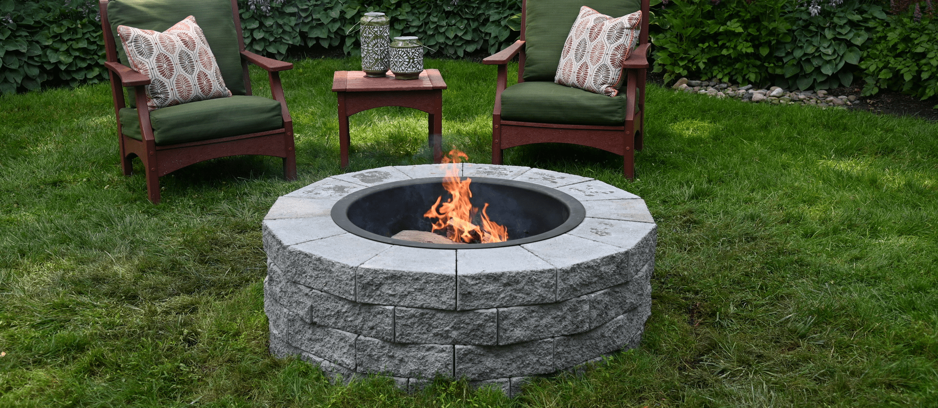 Construction Fire Pit With Rocks